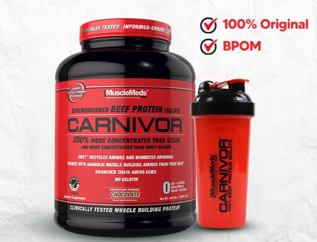 Musclemeds Carnivor Whey 4lb Beef Protein Free Shaker Original - Vanil ...